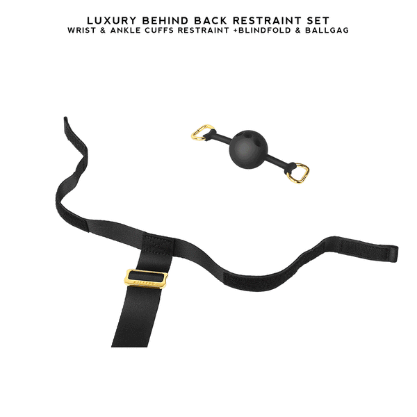MISSFUN® Luxury BDSM Behind Back Restraint Set Wrist & Ankle Cuffs Bli ...