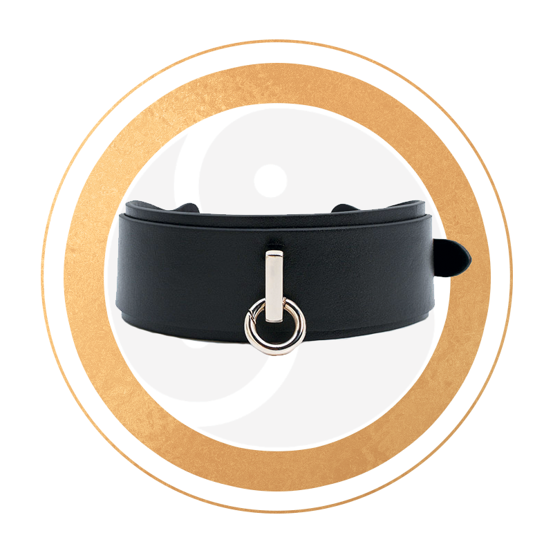 Midnight Panther BDSM Genuine Leather Submissive Collar With Leash OZGAGA midnight-panther-bdsm-genuine-leather-submissive-collar-with-leash-ozgaga