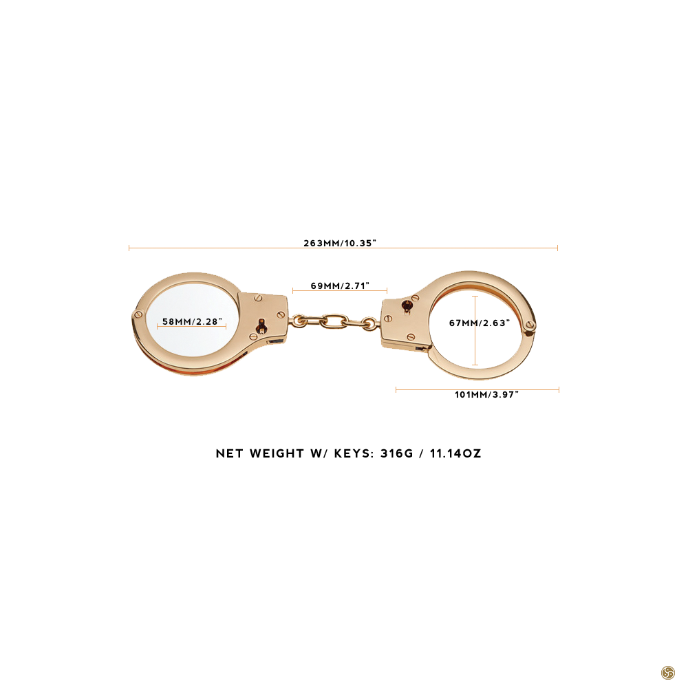 BDSM Essential Stainless Steel Gold Handcuffs with Safety Release - OZGAGA