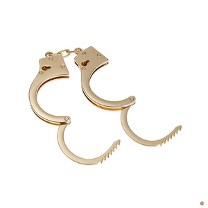 BDSM Essential Stainless Steel Gold Handcuffs with Safety Release - OZGAGA